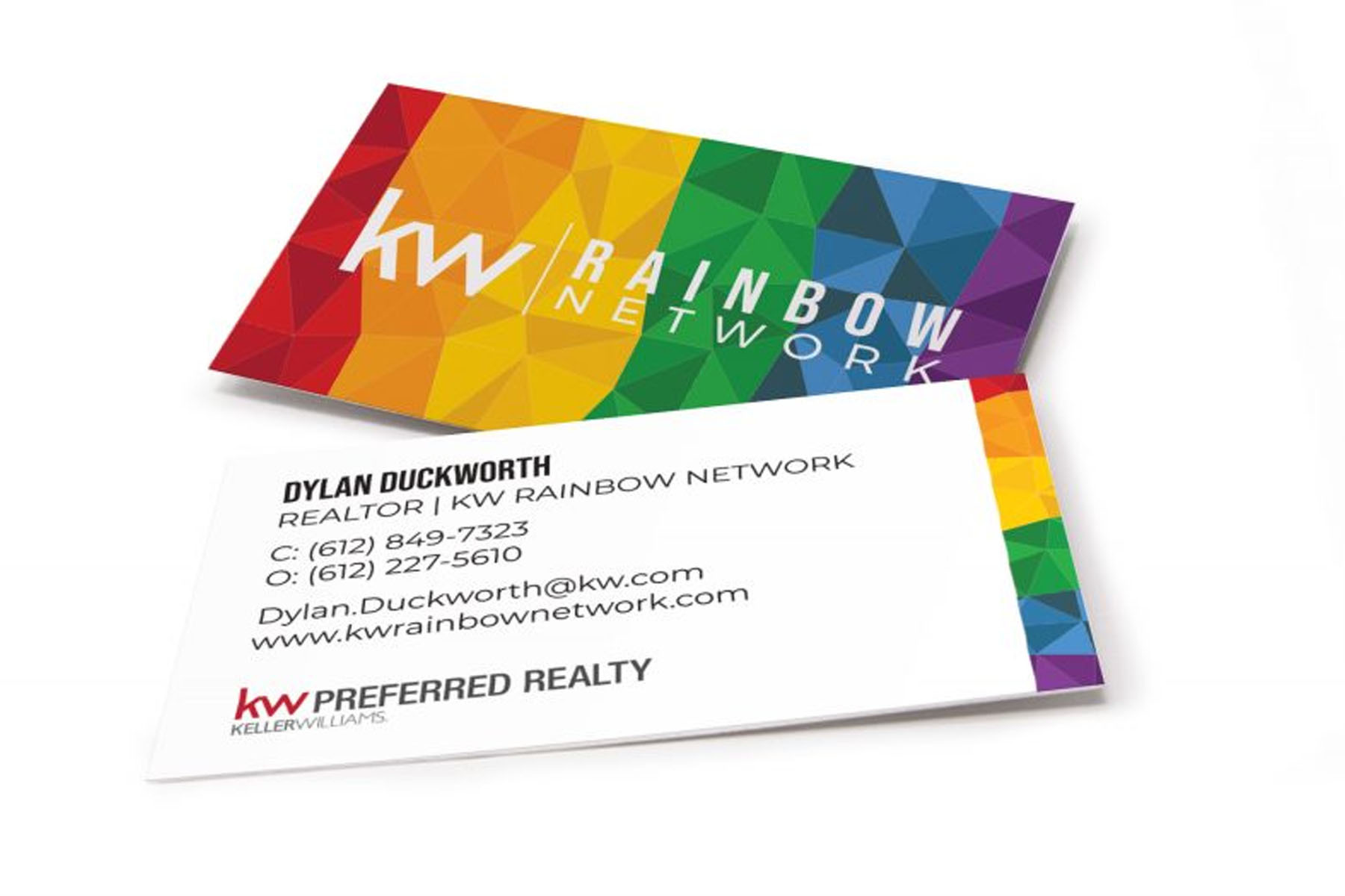 KW Rainbow Network Business Cards - AgentStore.com