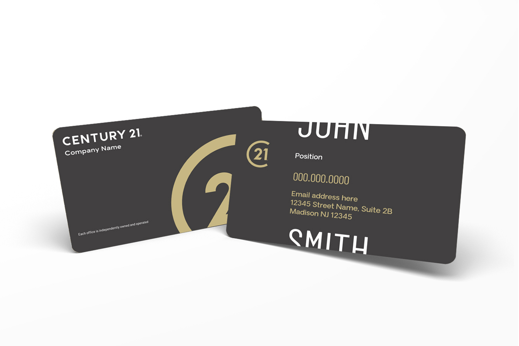 Black Oversized Century 21 Split Business Card - AgentStore.com